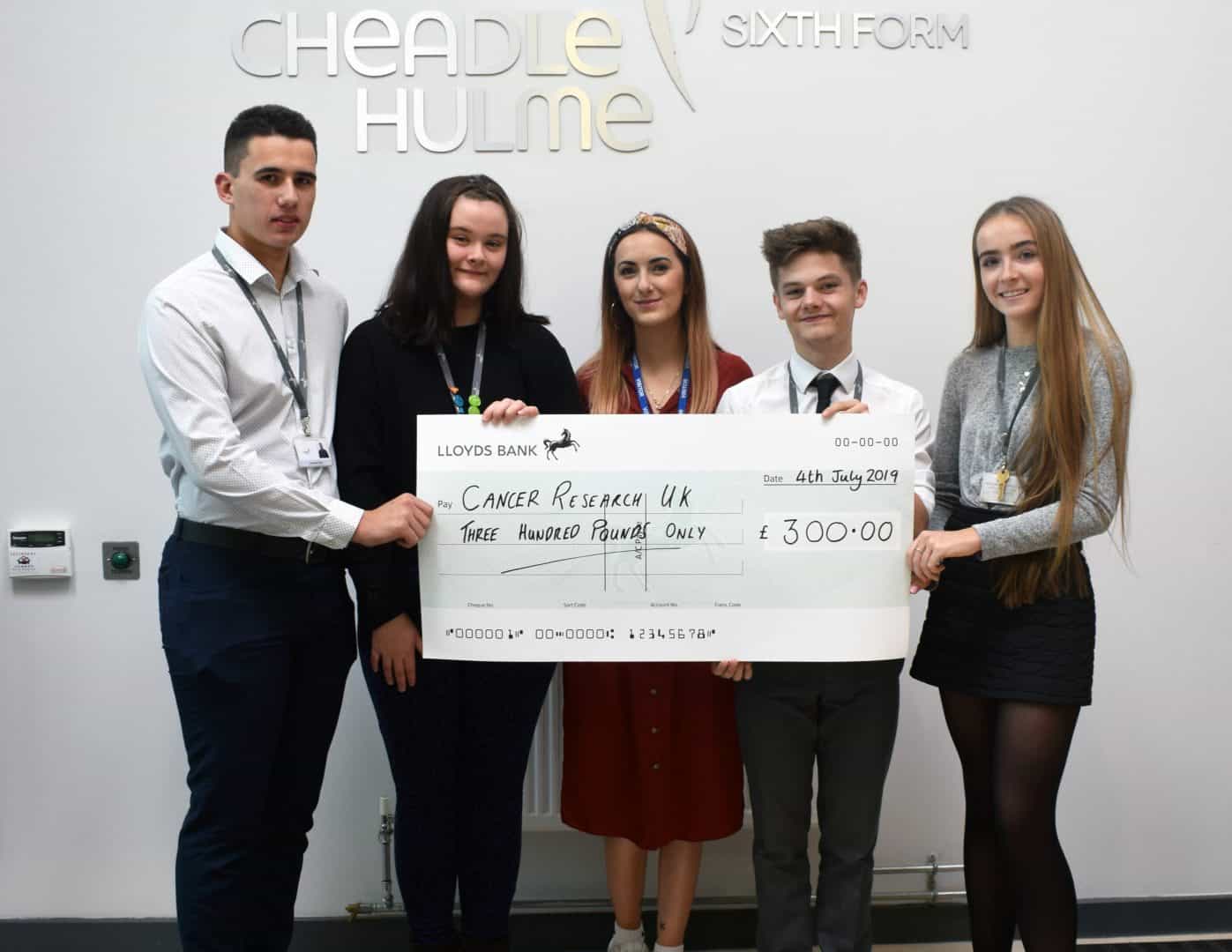 CHHS students donate £300 to Cancer Research UK - Cheadle Hulme High School